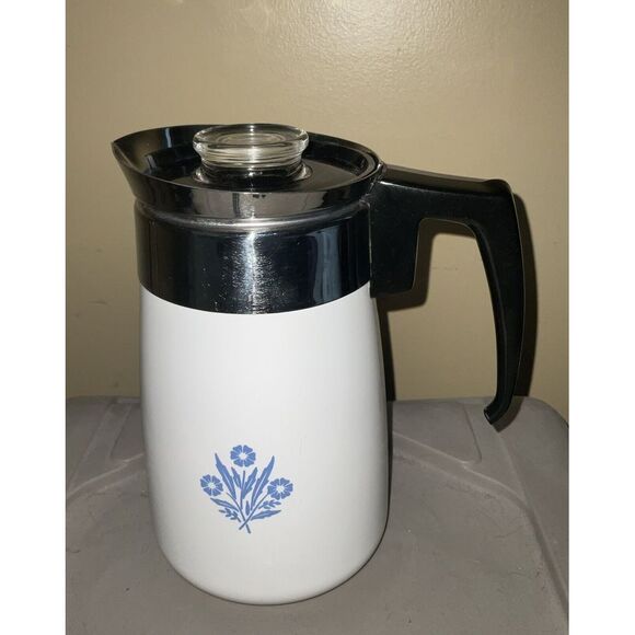 Kitchen | Vintage Corning Ware Coffeteapot 6 Cup Blue Cornflower | Poshmark